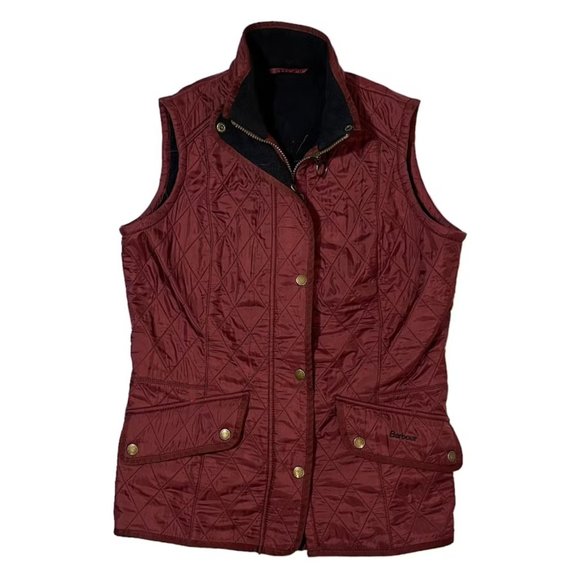 Barbour | Jackets & Coats | Barbour Vintage Maroon Red Vest Jacket In ...